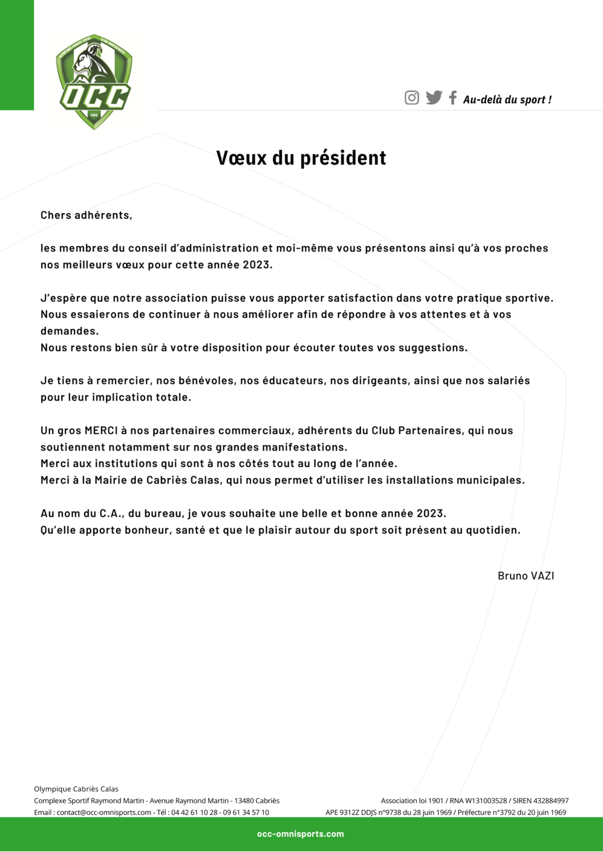 OCC – Olympique Cabriès Calas – Au-delà du sport